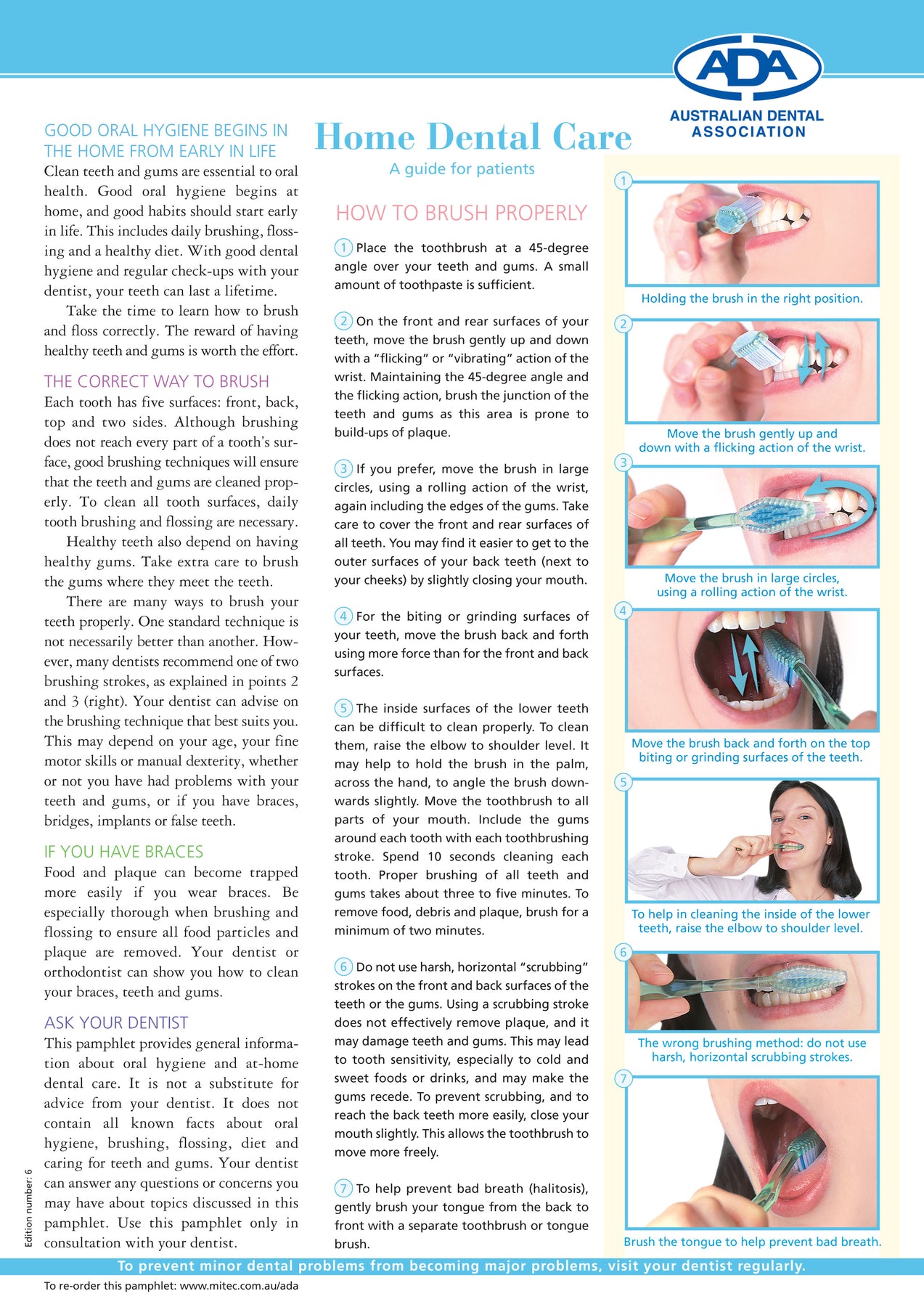 ADA Patient Education Pamphlets for Dentists | Mi-tec Medical Publishing