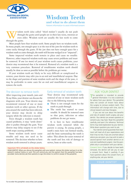 Wisdom Teeth and What to do About Them – Mi-tec Medical Publishing