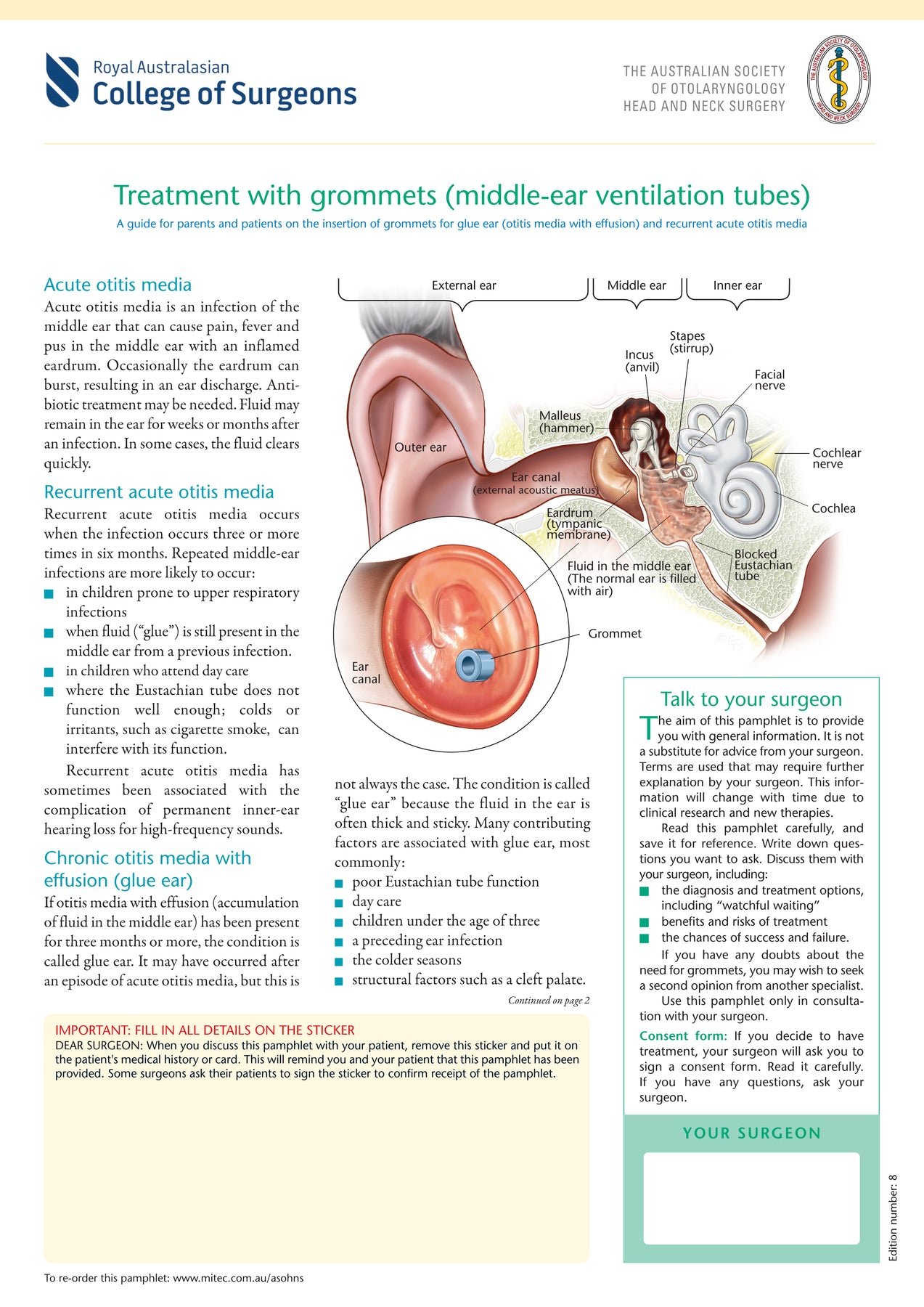 Treatment with Grommets (middle-ear ventilation tubes) – Mi-tec Medical ...
