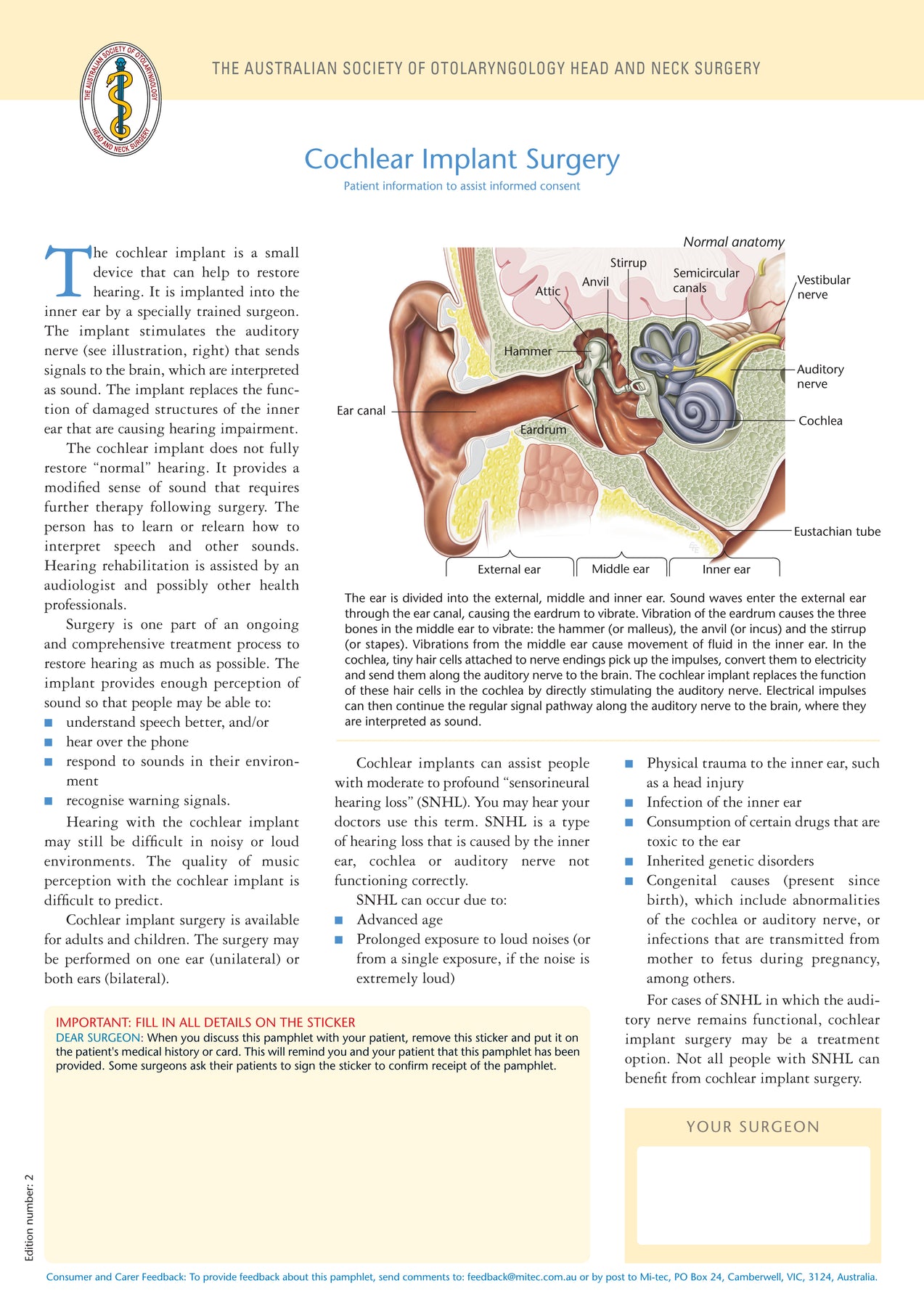 Cochlear Implant Surgery – Mi-tec Medical Publishing