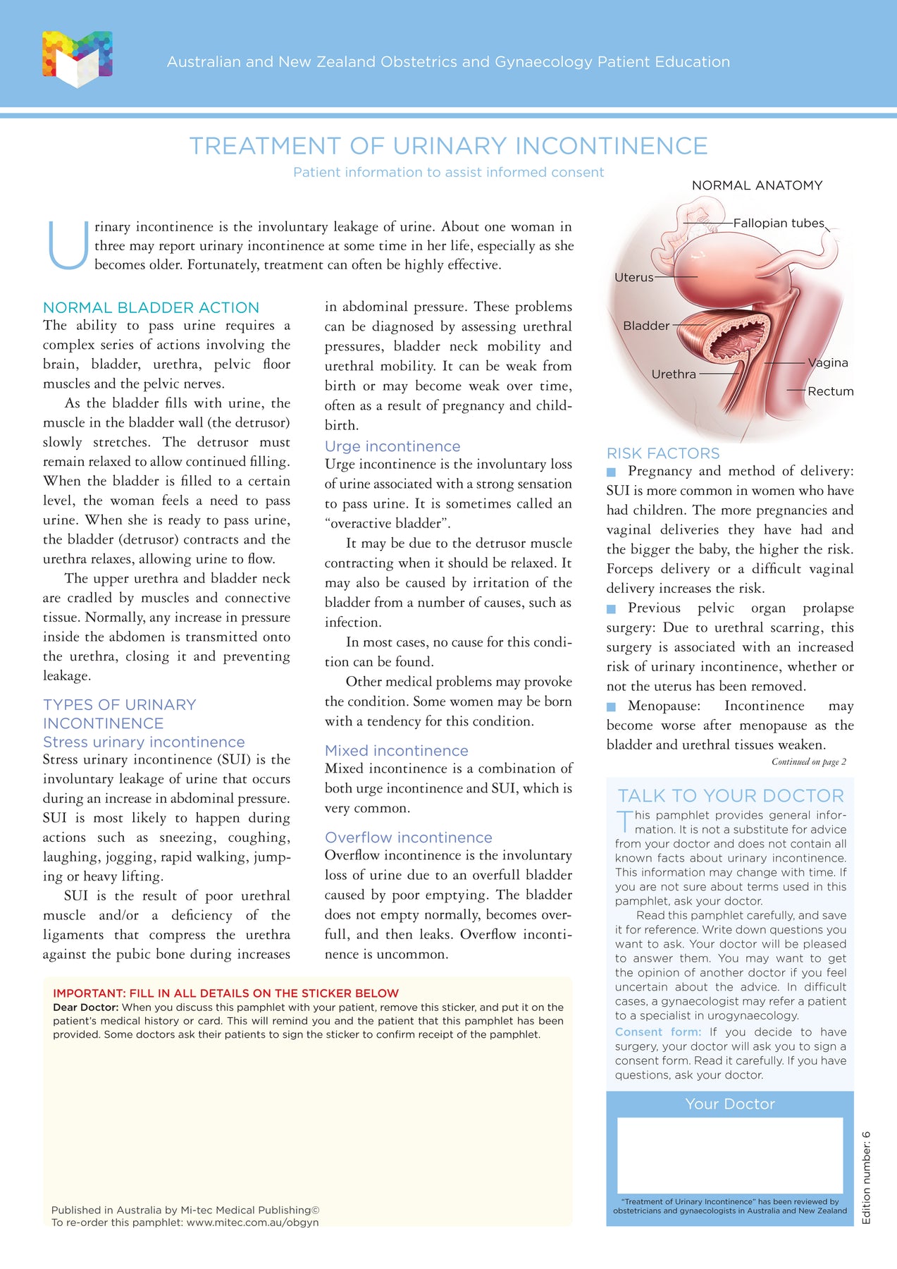 Urinary Incontinence – Mi-tec Medical Publishing