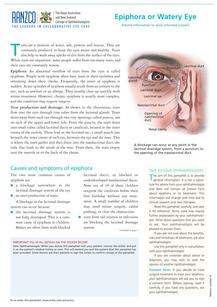 Epiphora or Watery Eye – Mi-tec Medical Publishing
