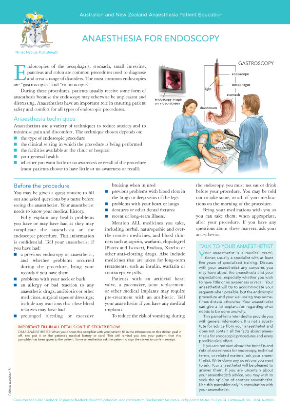 Anaesthesia for Endoscopy – Mi-tec Medical Publishing