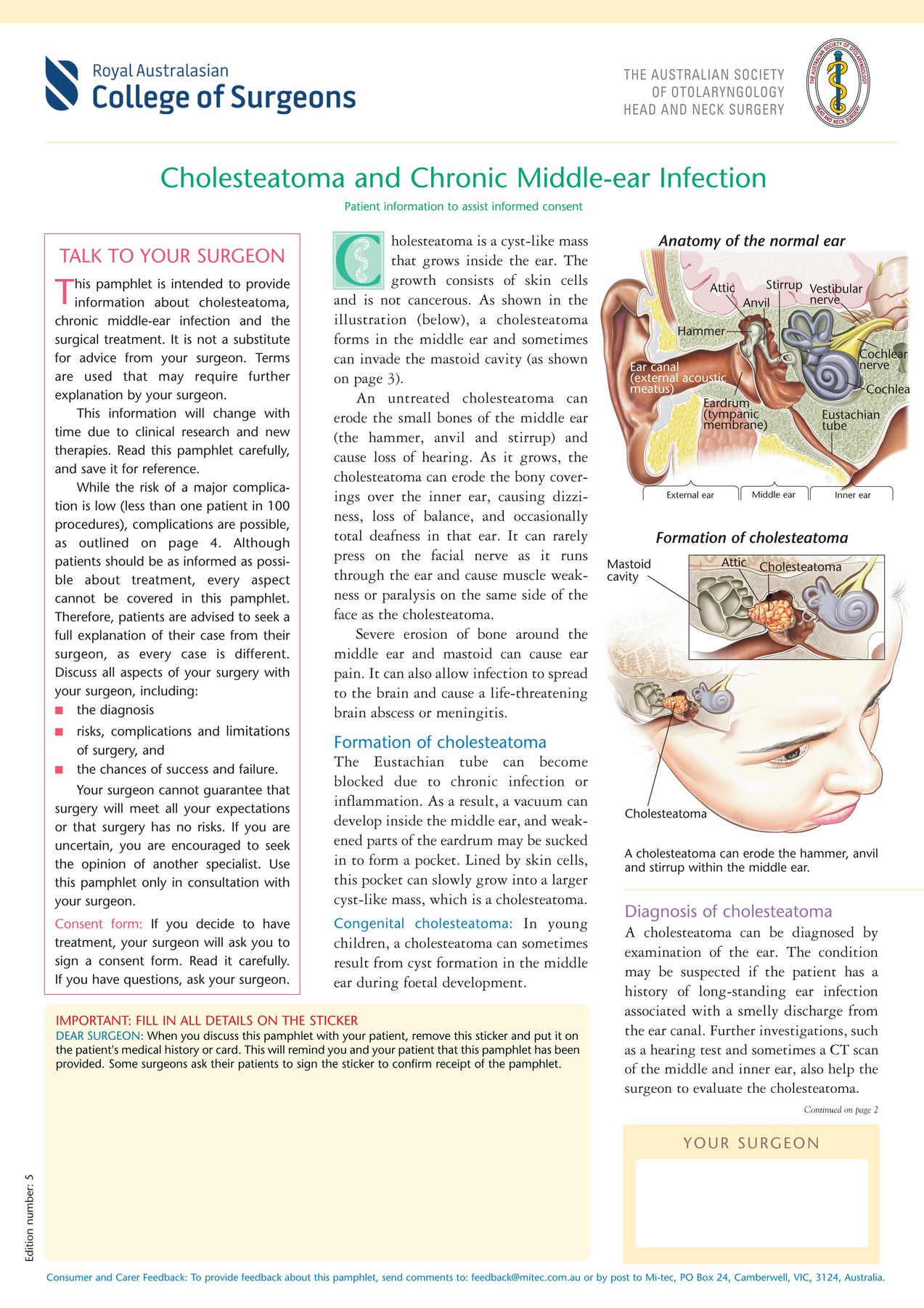 ASOHNS Patient Education Pamphlets | Mi-tec Medical – Mi-tec Medical ...