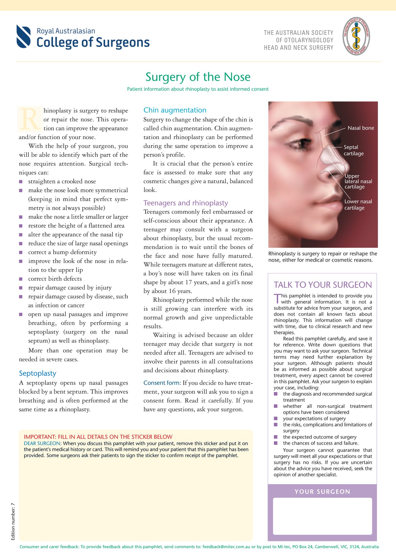 ASOHNS Patient Education Pamphlets | Mi-tec Medical – Mi-tec Medical ...