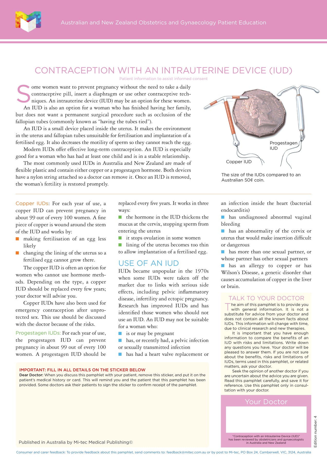 Contraception with an Intrauterine Device – Mi-tec Medical Publishing