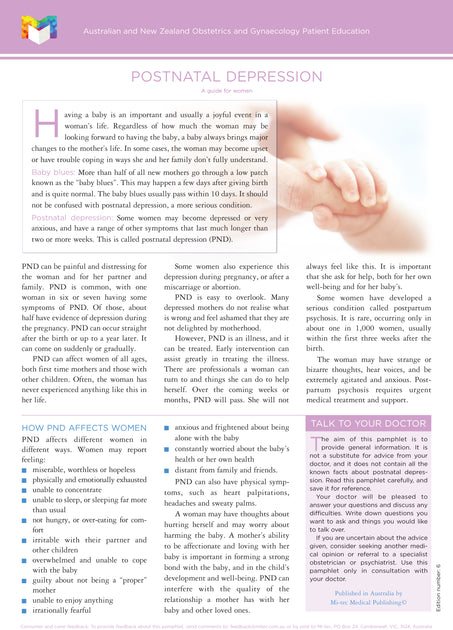 Postnatal Depression – Mi-tec Medical Publishing