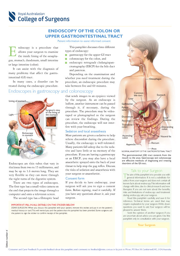 RACS Patient Education Pamphlets | Mi-tec Medical Publishing