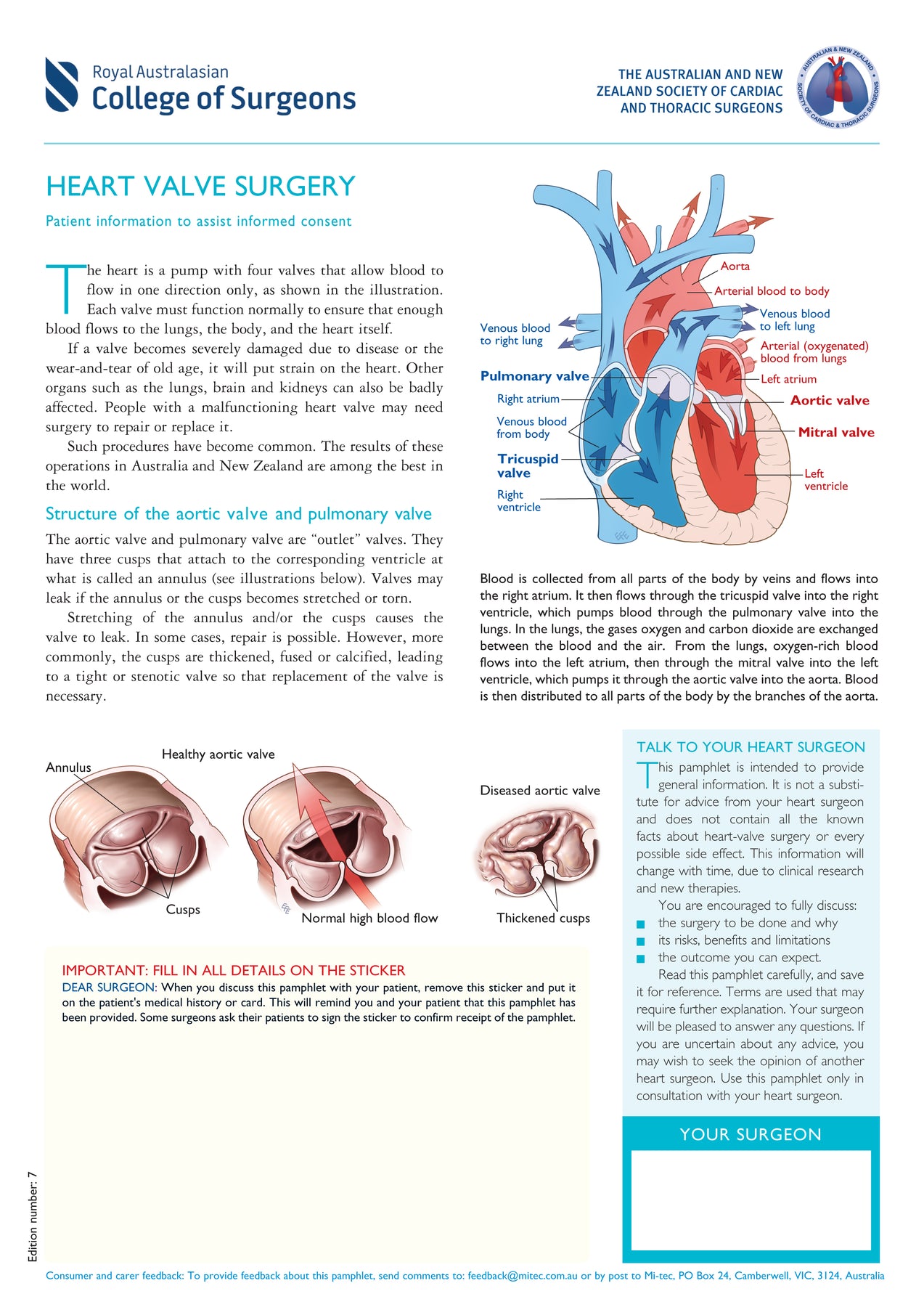 RACS Patient Education Pamphlets | Mi-tec Medical Publishing