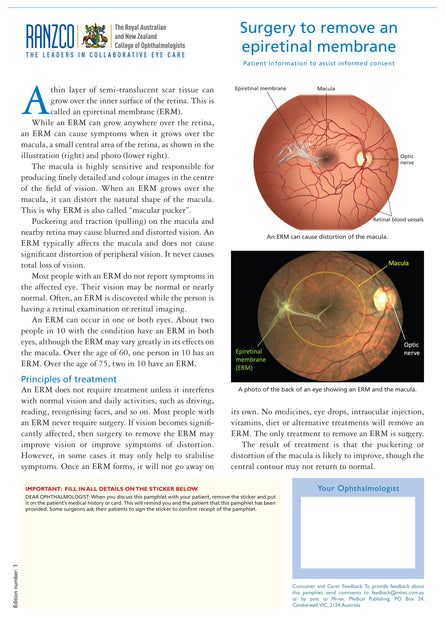 Surgery to remove an Epiretinal Membrane – Mi-tec Medical Publishing